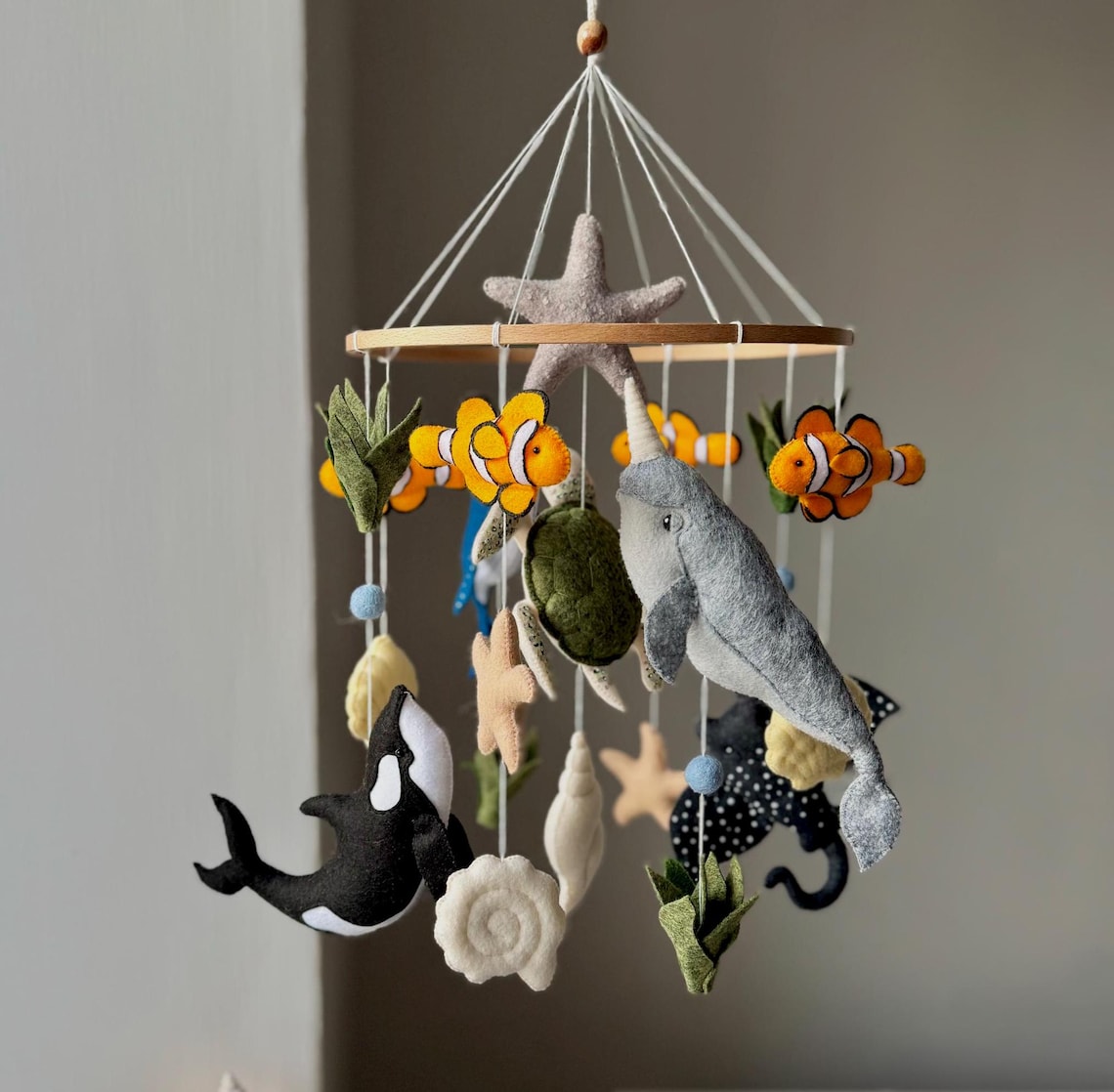 Ocean Baby Mobile, Under the Sea Crib Mobile for Girl or Boy, Handmade ...