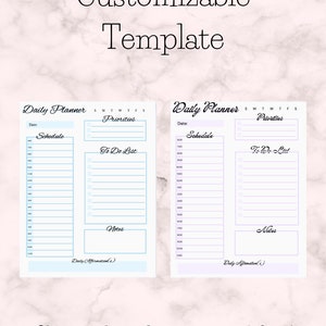 Editable Daily Planner Template | Canva Editable and Printable Template ...