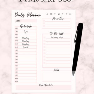 Editable Daily Planner Template | Canva Editable and Printable Template ...