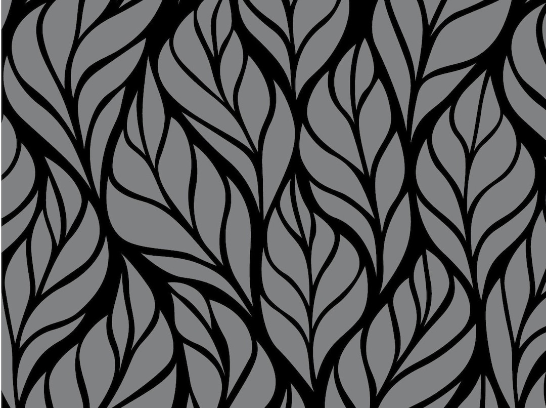 Wavy Leaves Floral Pattern Wallpaper Tropical and Coastal - Etsy