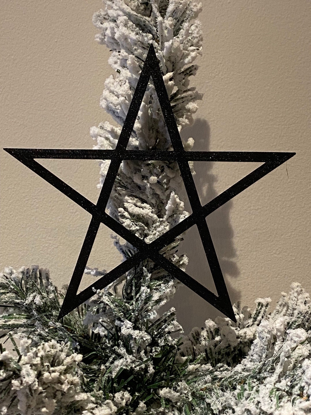 Black Shimmery Pentagram Tree Topper/gothic Seasonal - Etsy