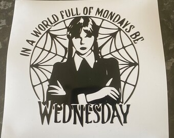 On Wednesdays We Wear Black Sticker Wednesday Sticker - Etsy UK