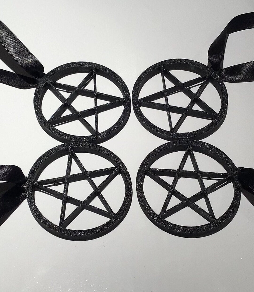 Set of 4 Shimmery Pentagram Hanging Decorations/alternative Christmas ...