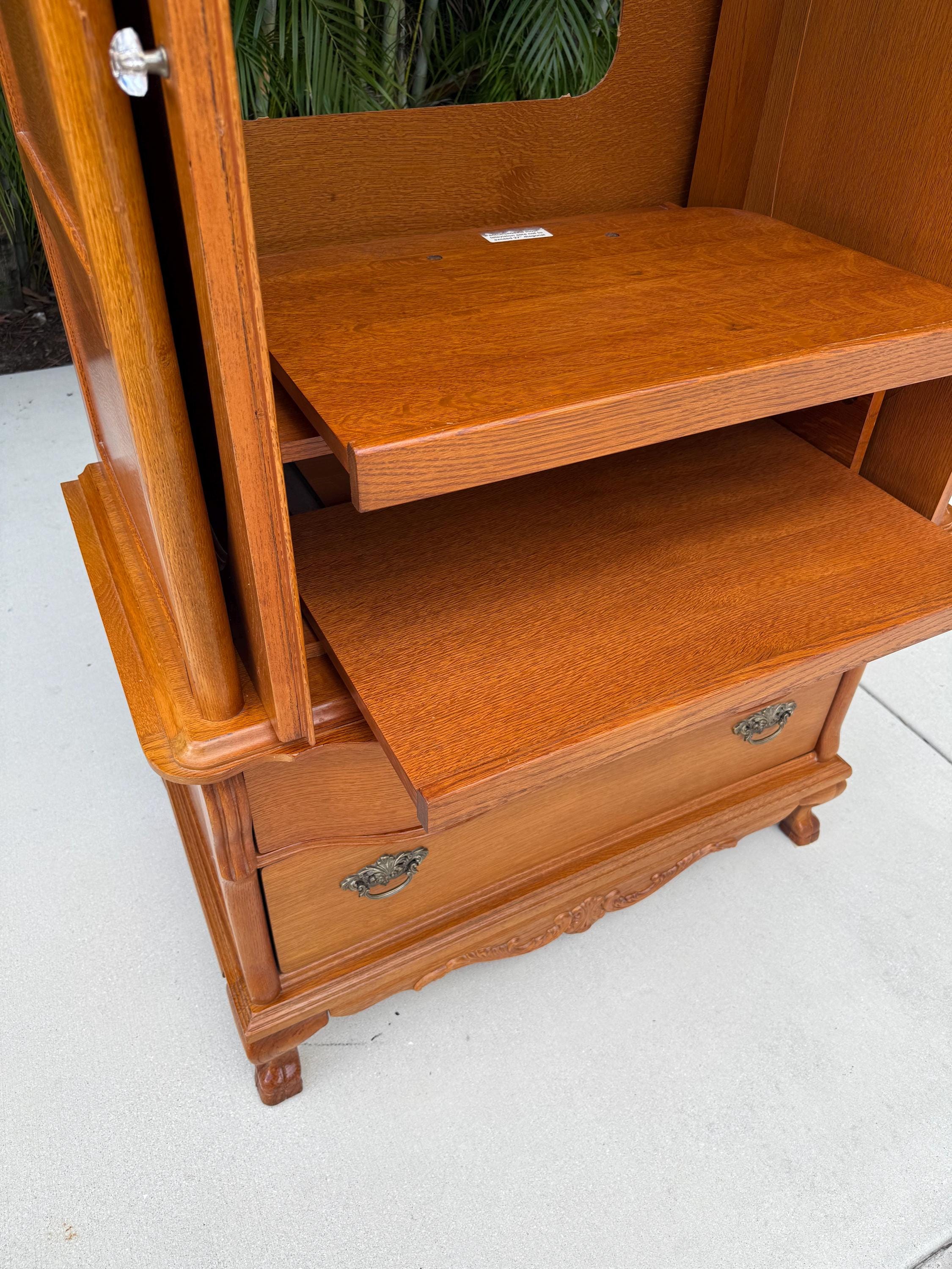 Lexington Victorian Style Oak Wardrobe/ Armoire/entertainment Center - Etsy