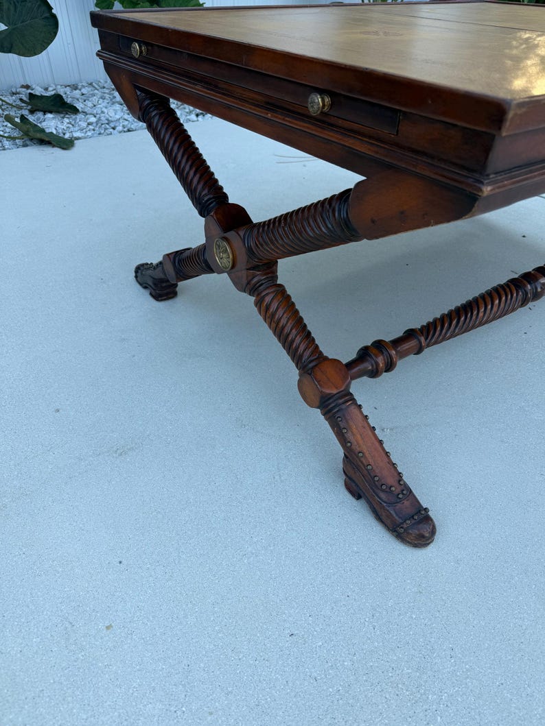 Theodore Alexander Leather Top Shoe Foot Coffee Table - Etsy