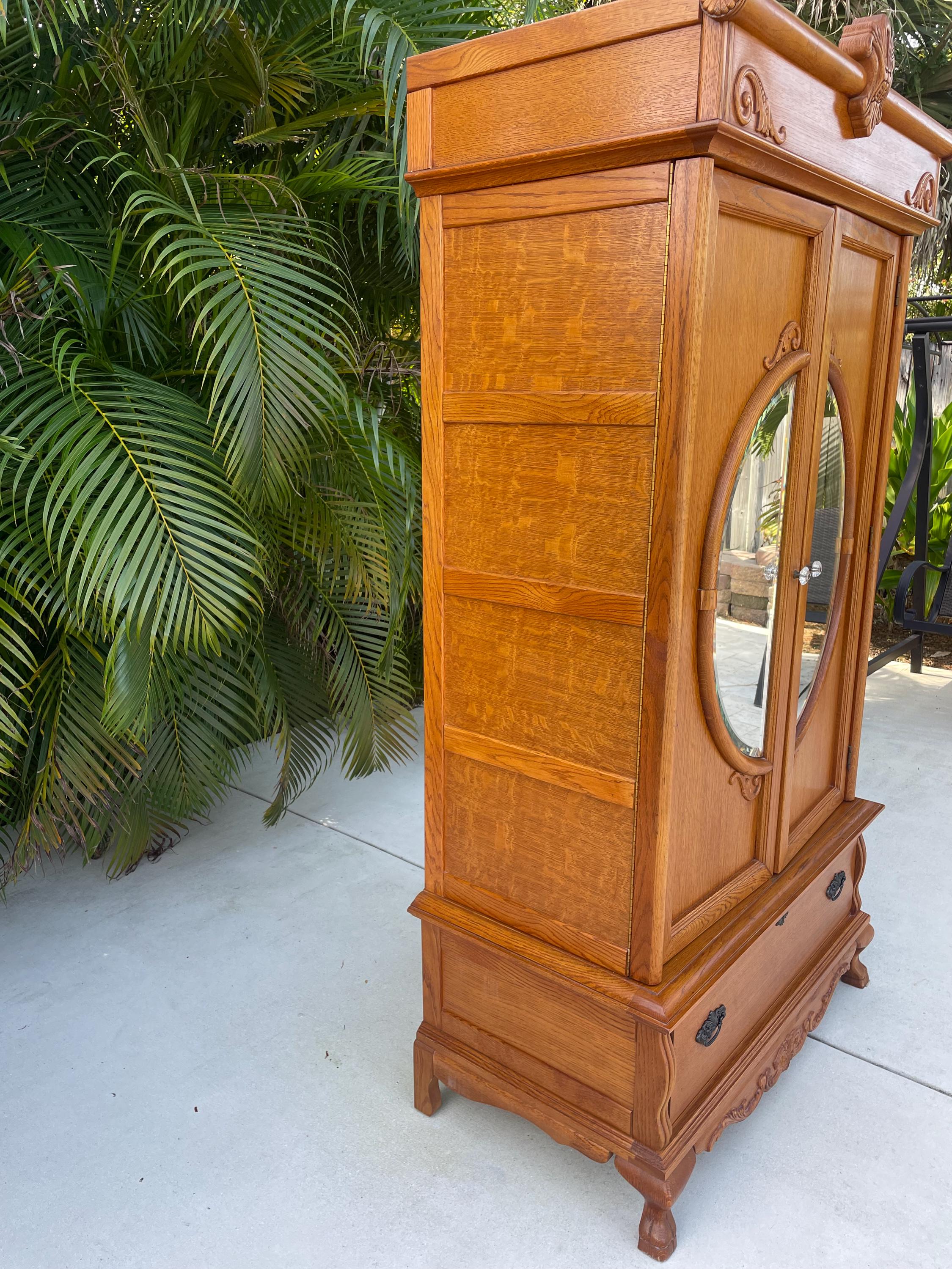 Lexington Victorian Style Oak Wardrobe/ Armoire/entertainment Center - Etsy