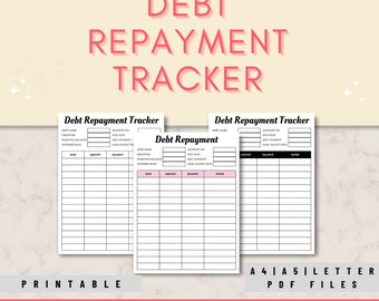 Debt Repayment Worksheet - Etsy