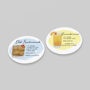 Cocktail Recipe Coasters (set of 4) - Etsy