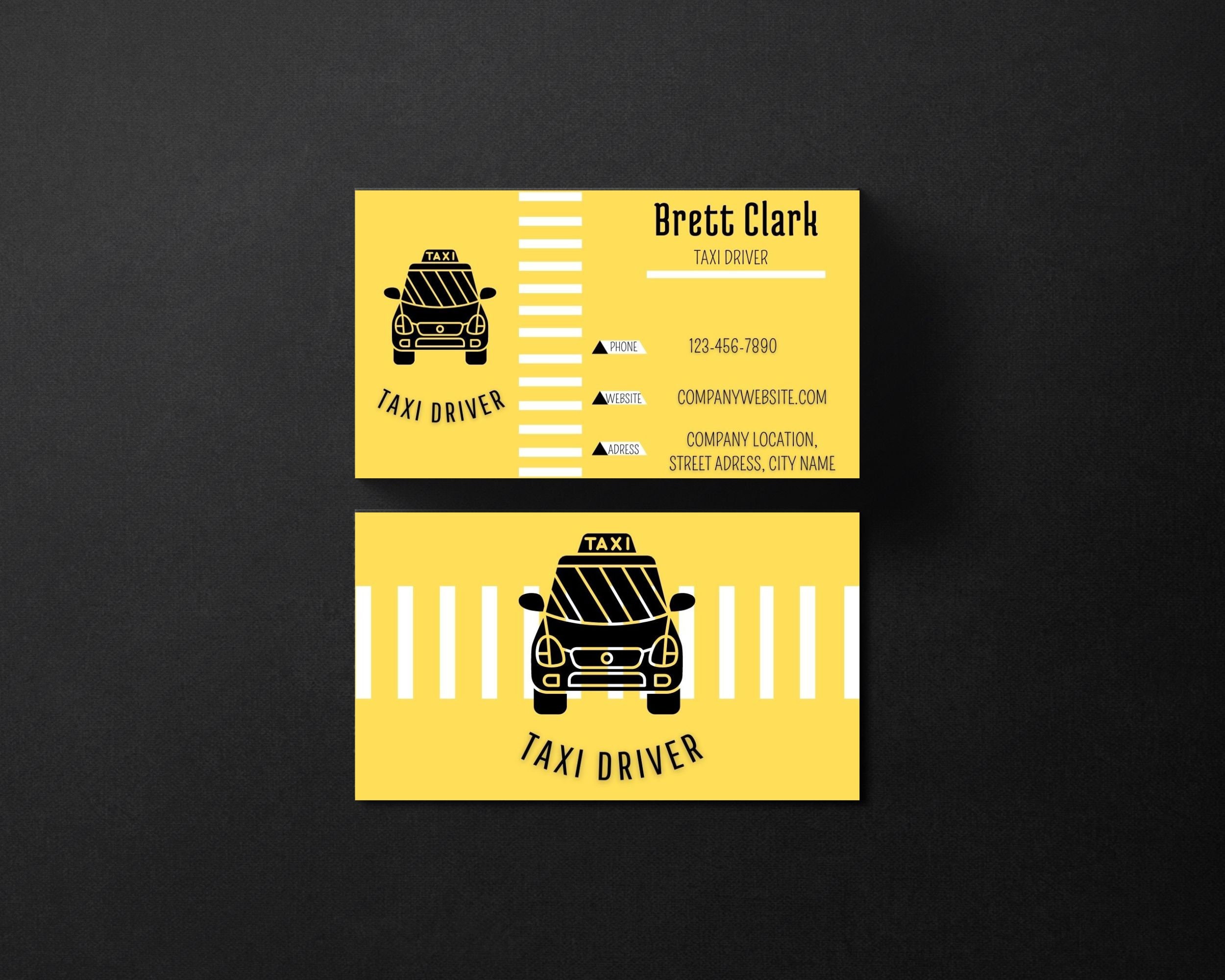 Taxi Driver Business Card Template: Customizable Canva Design (digital ...
