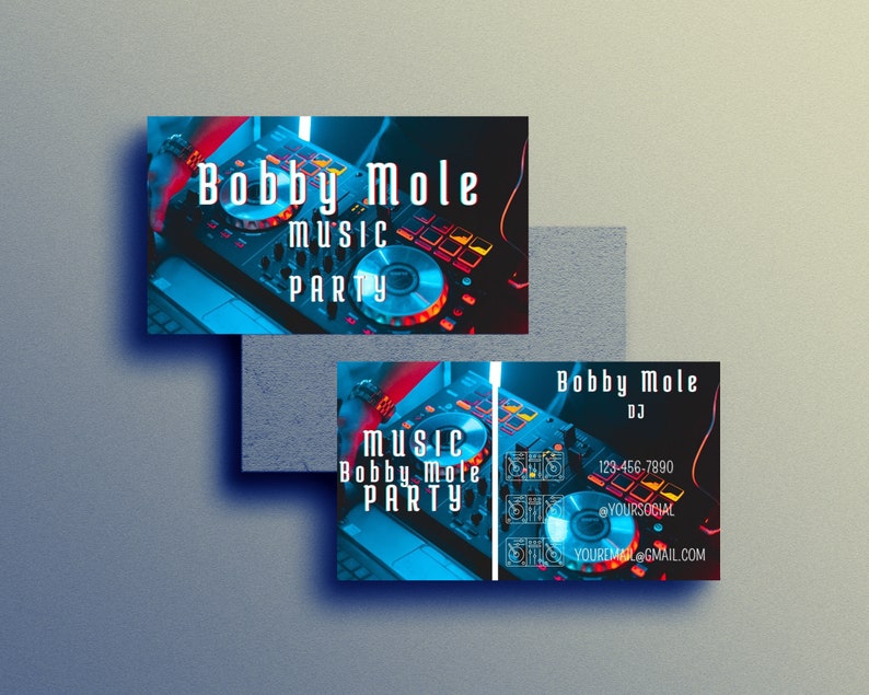 DJ Business Card Template: Customizable Music Party Design (canva) - Etsy