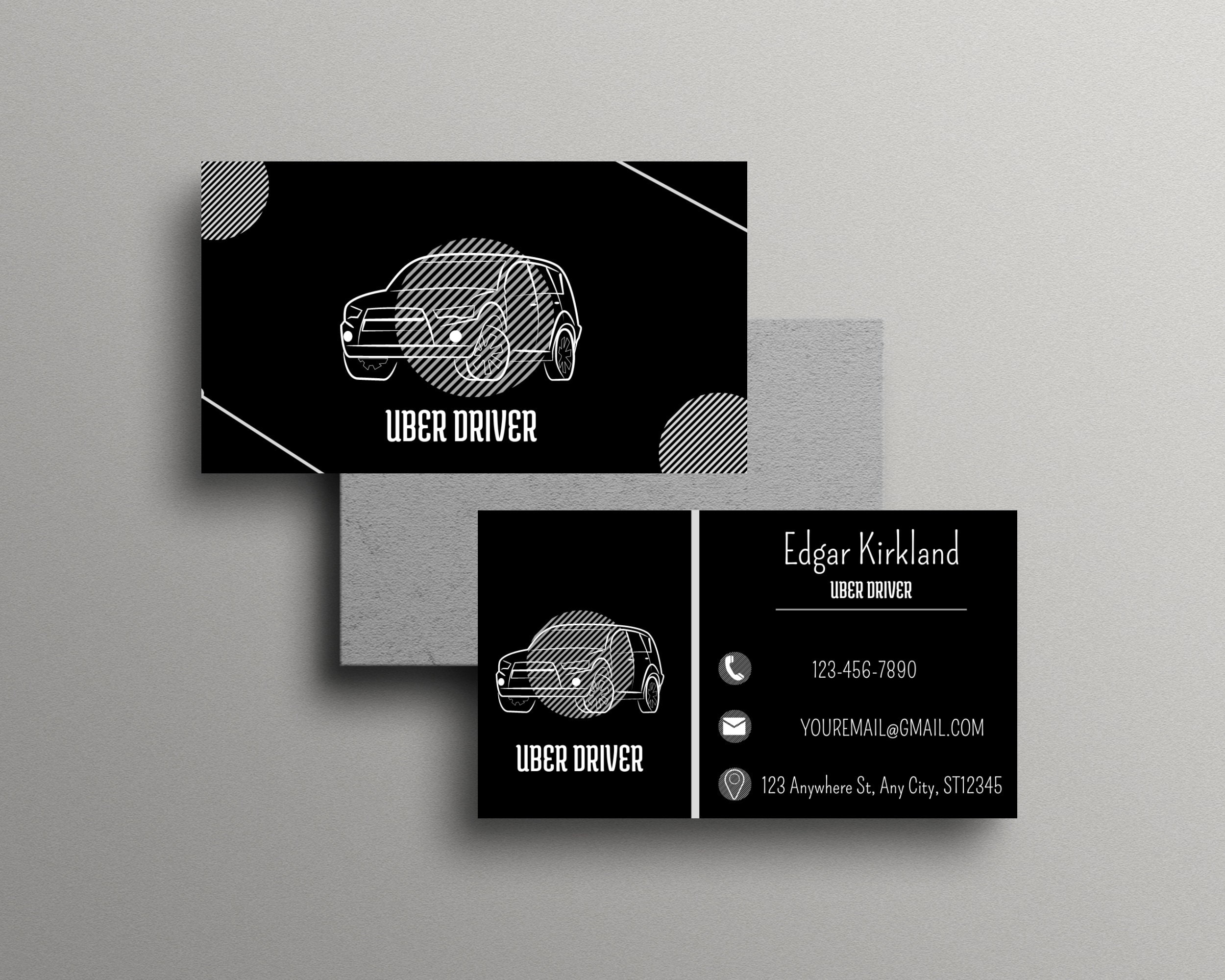 Uber Driver Business Card Business Card Bundle Canva Template ...
