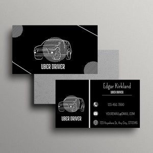 Uber Driver Business Card | Business Card Bundle | Canva Template ...