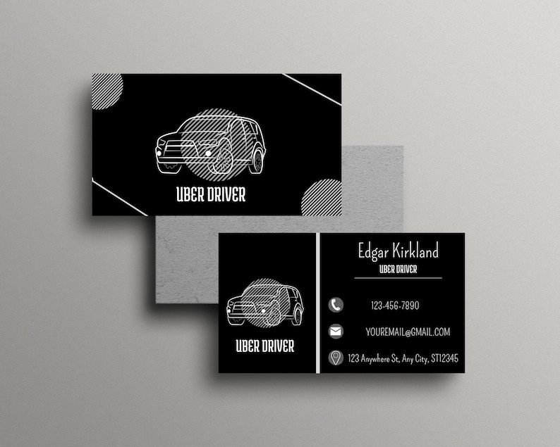 Uber Driver Business Card | Business Card Bundle | Canva Template ...