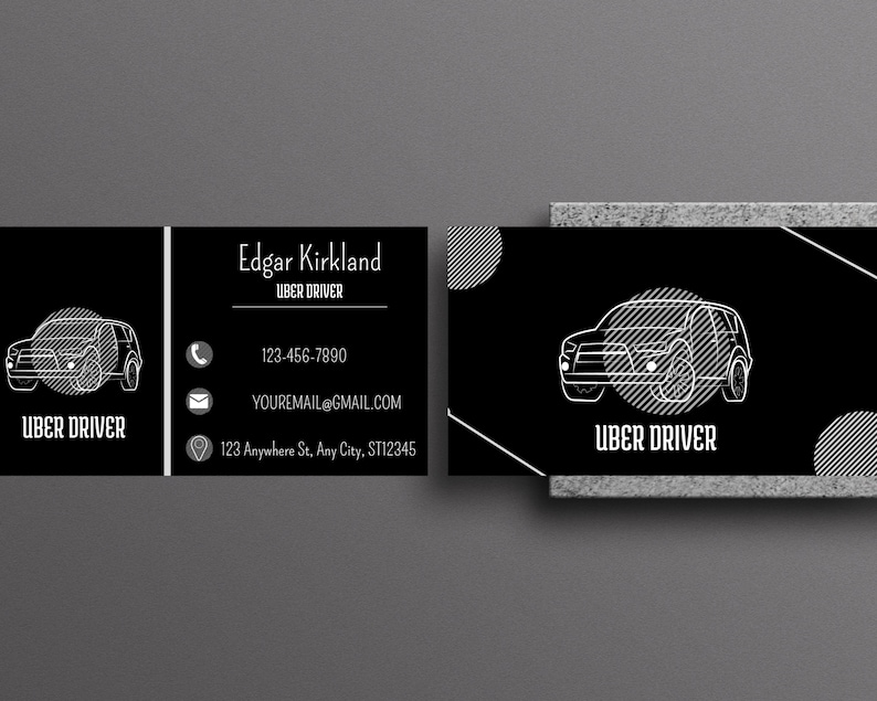 Uber Driver Business Card | Business Card Bundle | Canva Template ...