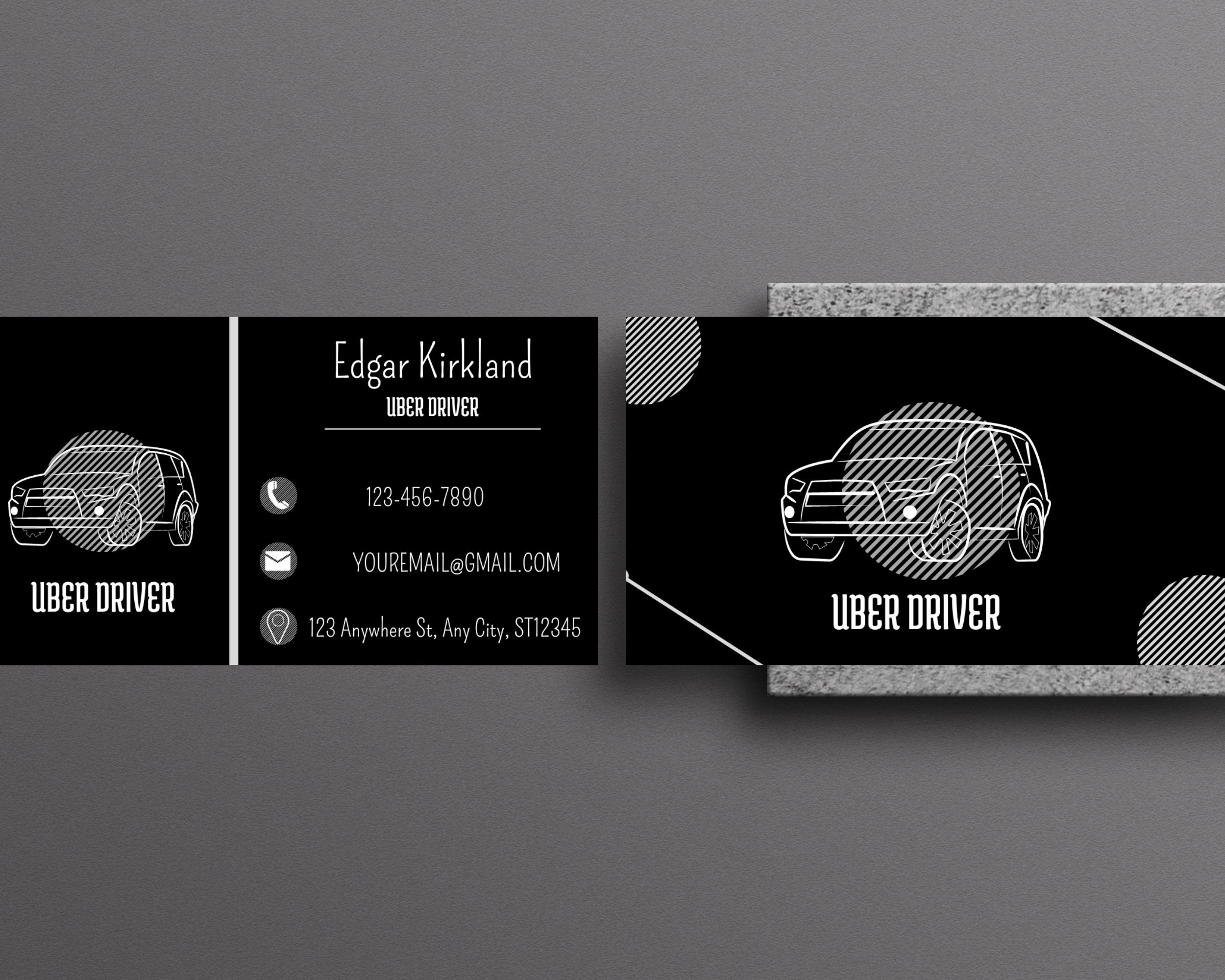 Uber Driver Business Card Business Card Bundle Canva Template ...