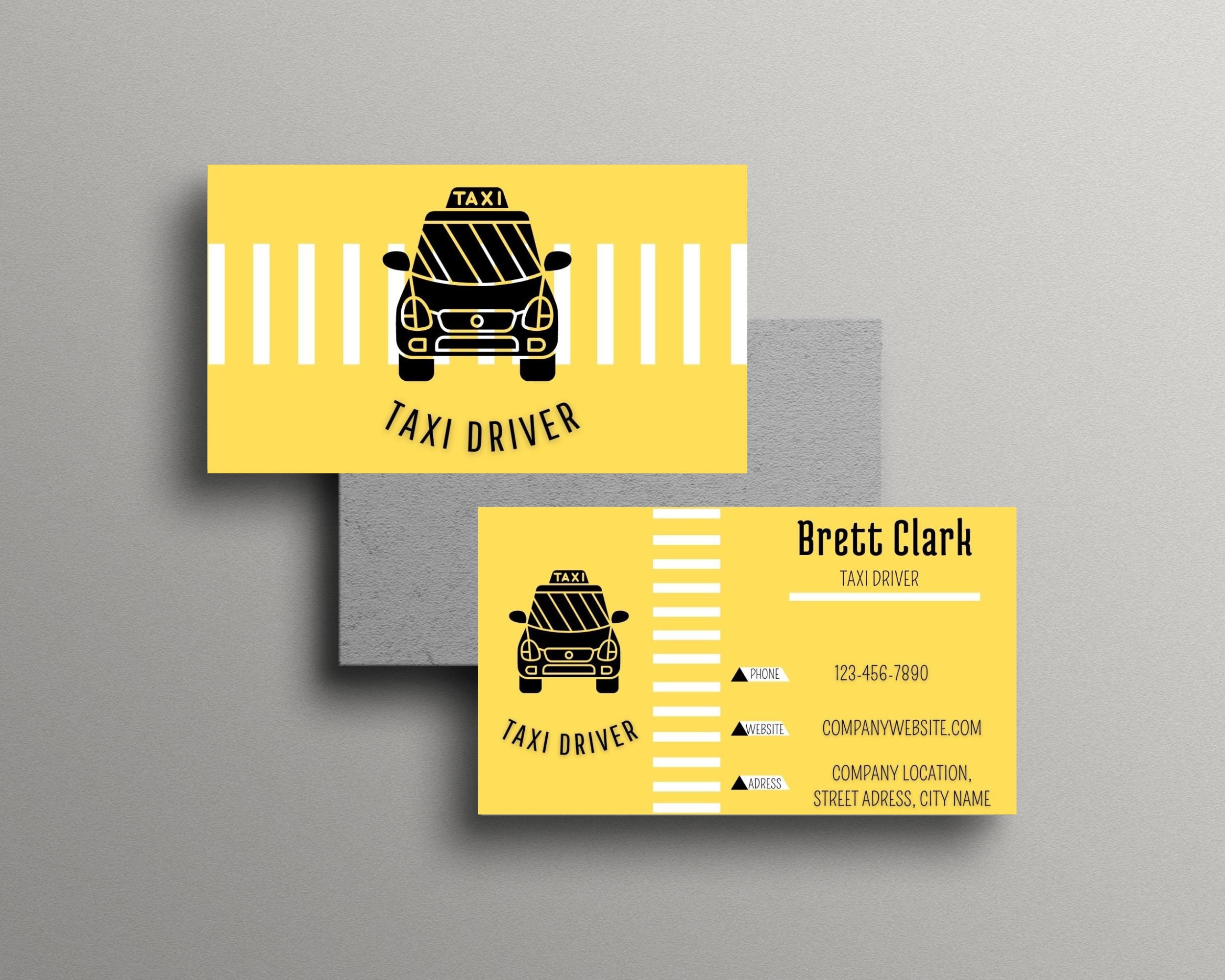 Taxi Driver Business Card| Business Card Bundle | Canva Template ...
