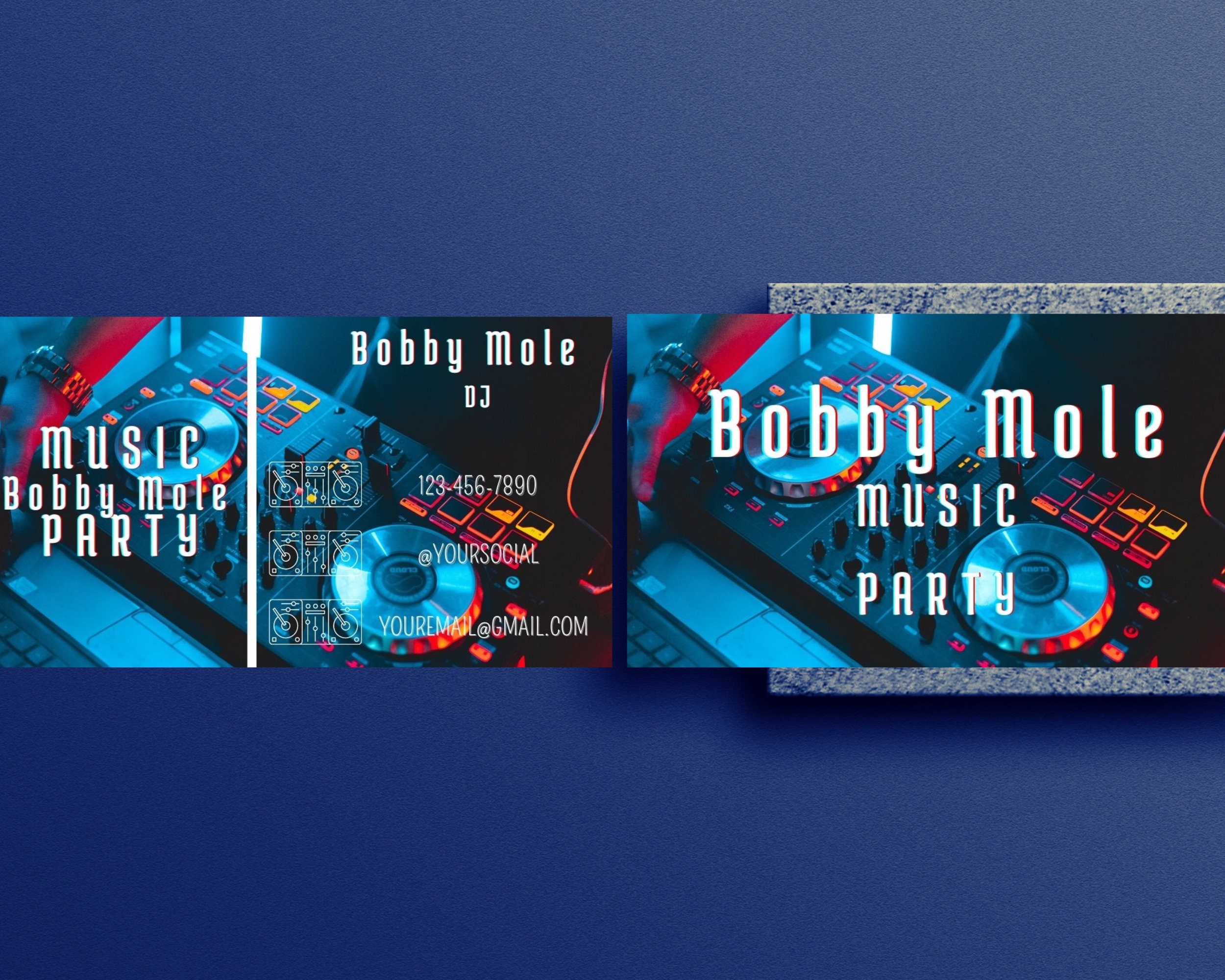 DJ Business Card Template: Customizable Music Party Design (canva) - Etsy