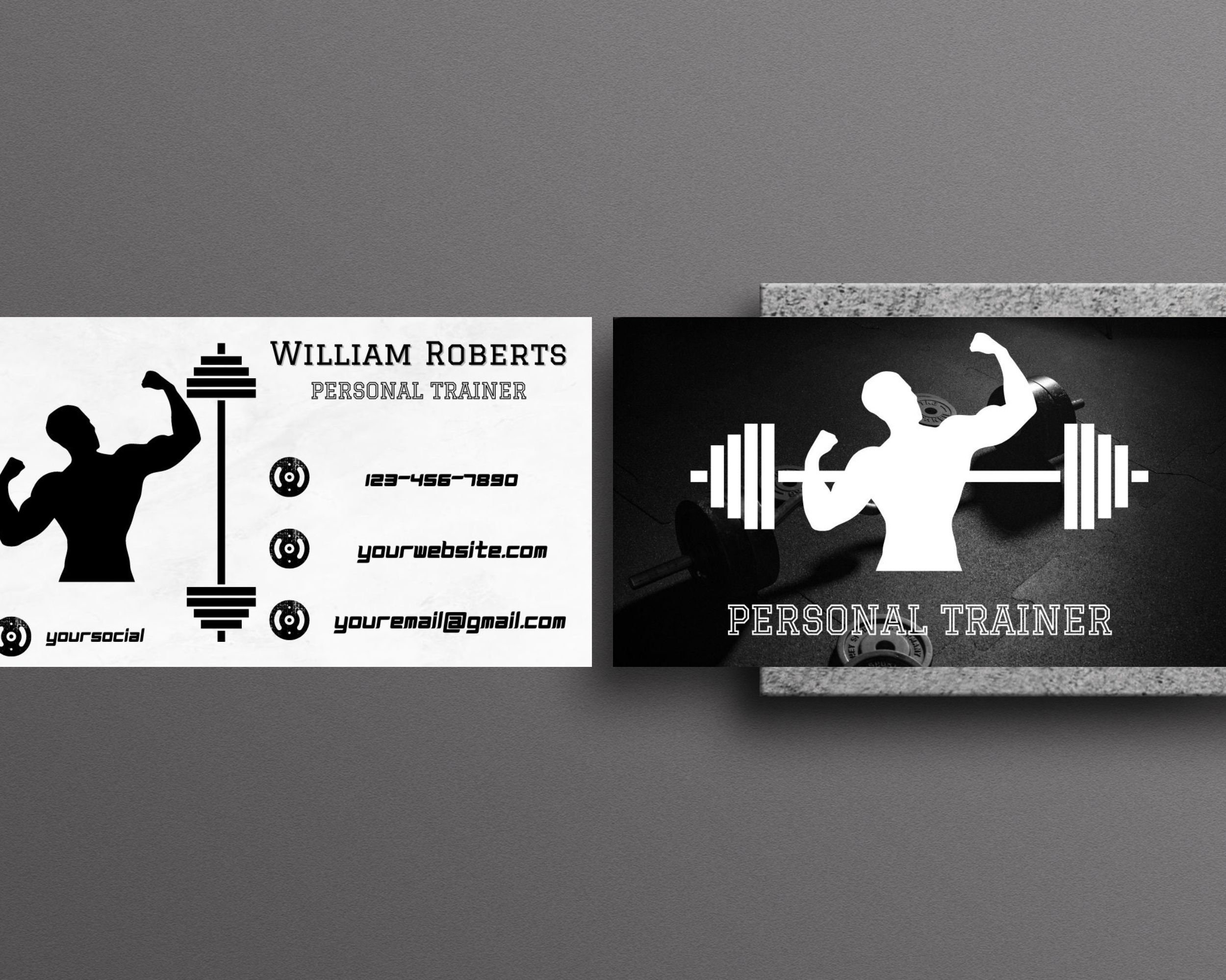 Personal Trainer Business Card | Business Card Bundle | Canva Template ...