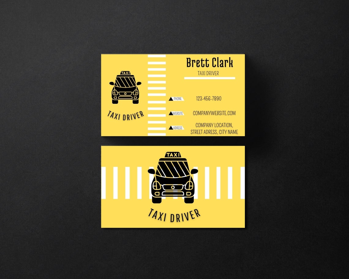 Taxi Driver Business Card| Business Card Bundle | Canva Template ...