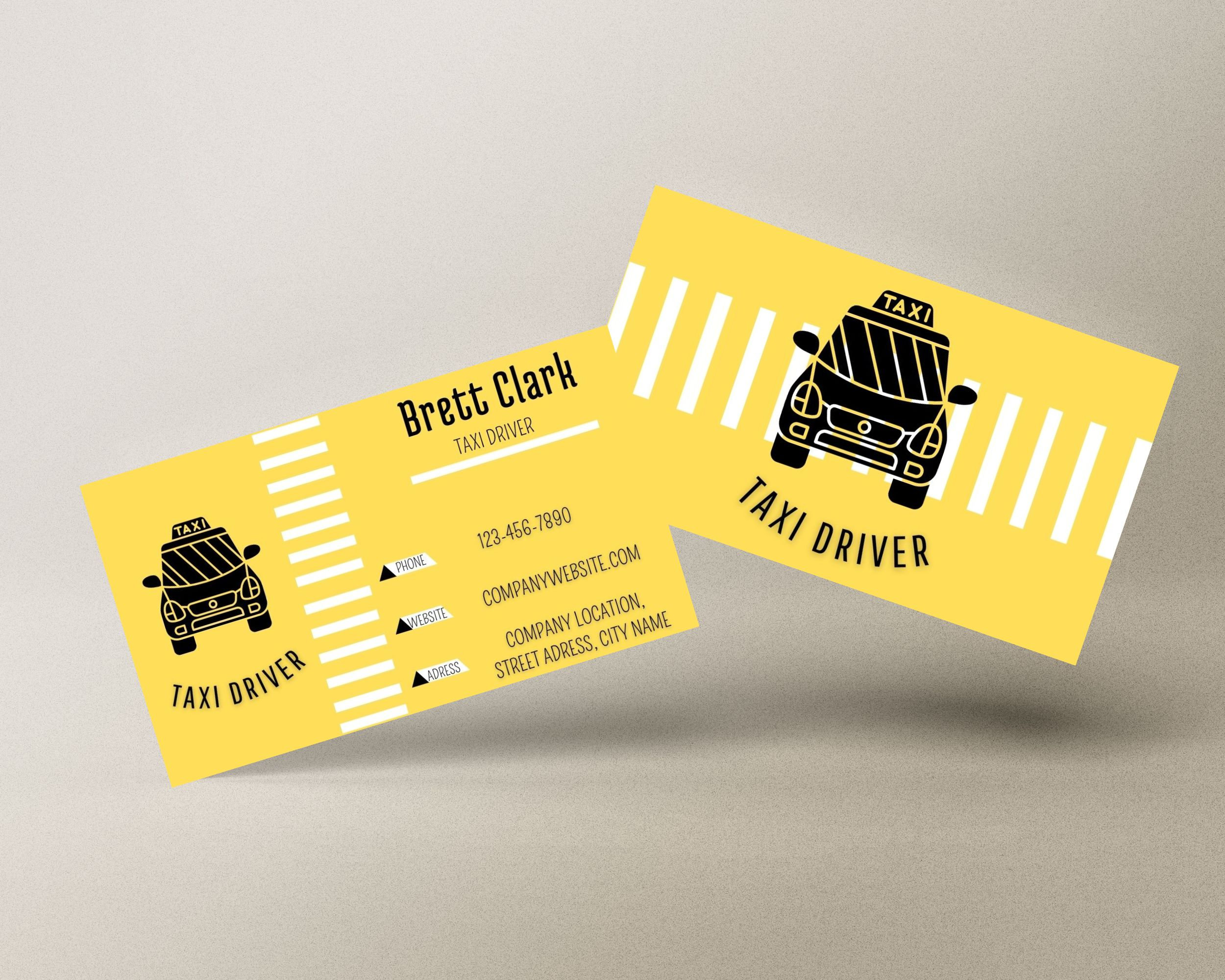 Taxi Driver Business Card Template: Customizable Canva Design (digital ...
