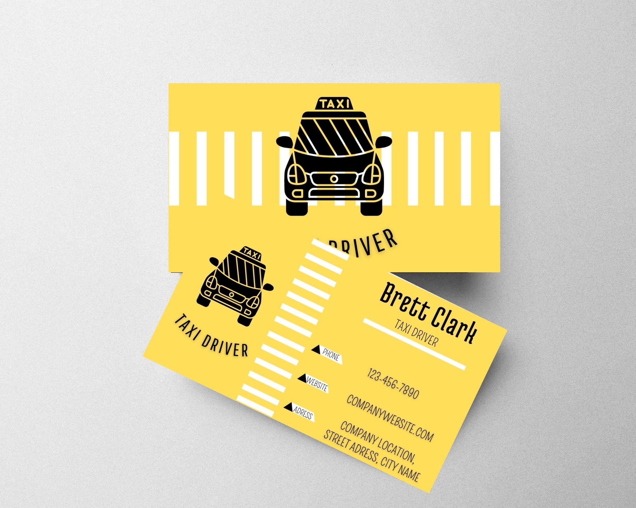 Taxi Driver Business Card Template: Customizable Canva Design (digital ...