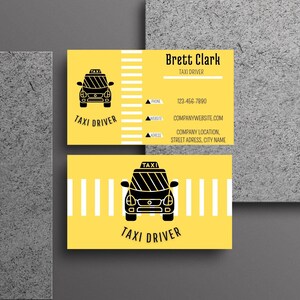 Taxi Driver Business Card| Business Card Bundle | Canva Template ...