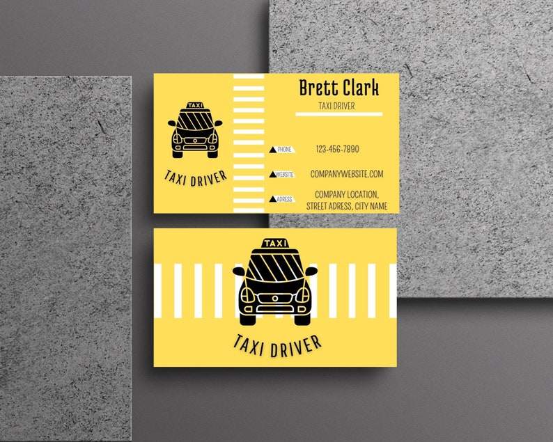 Taxi Driver Business Card| Business Card Bundle | Canva Template ...