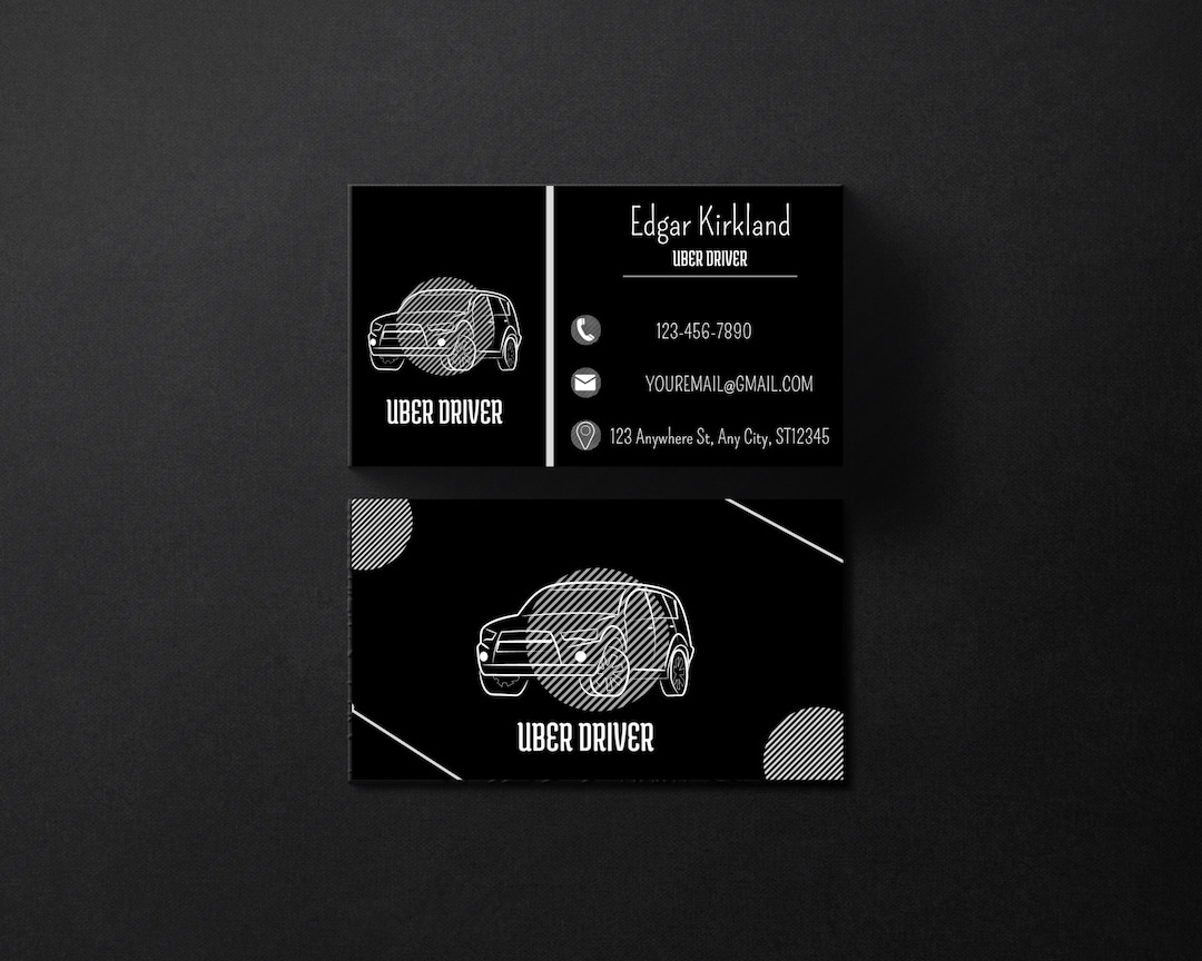 Uber Driver Business Card Template: Customizable Canva Design (digital ...