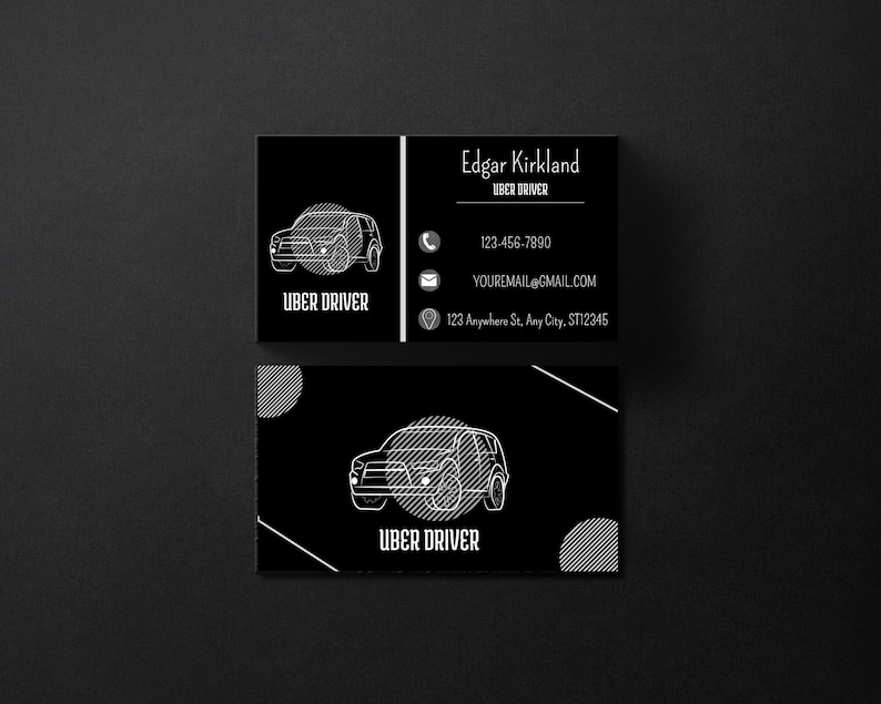 Uber Driver Business Card | Business Card Bundle | Canva Template ...