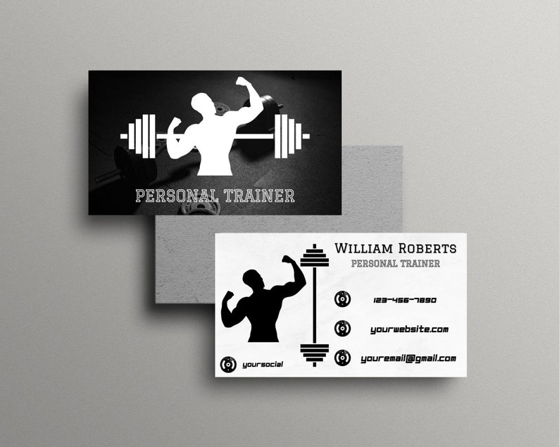Personal Trainer Business Card | Business Card Bundle | Canva Template ...