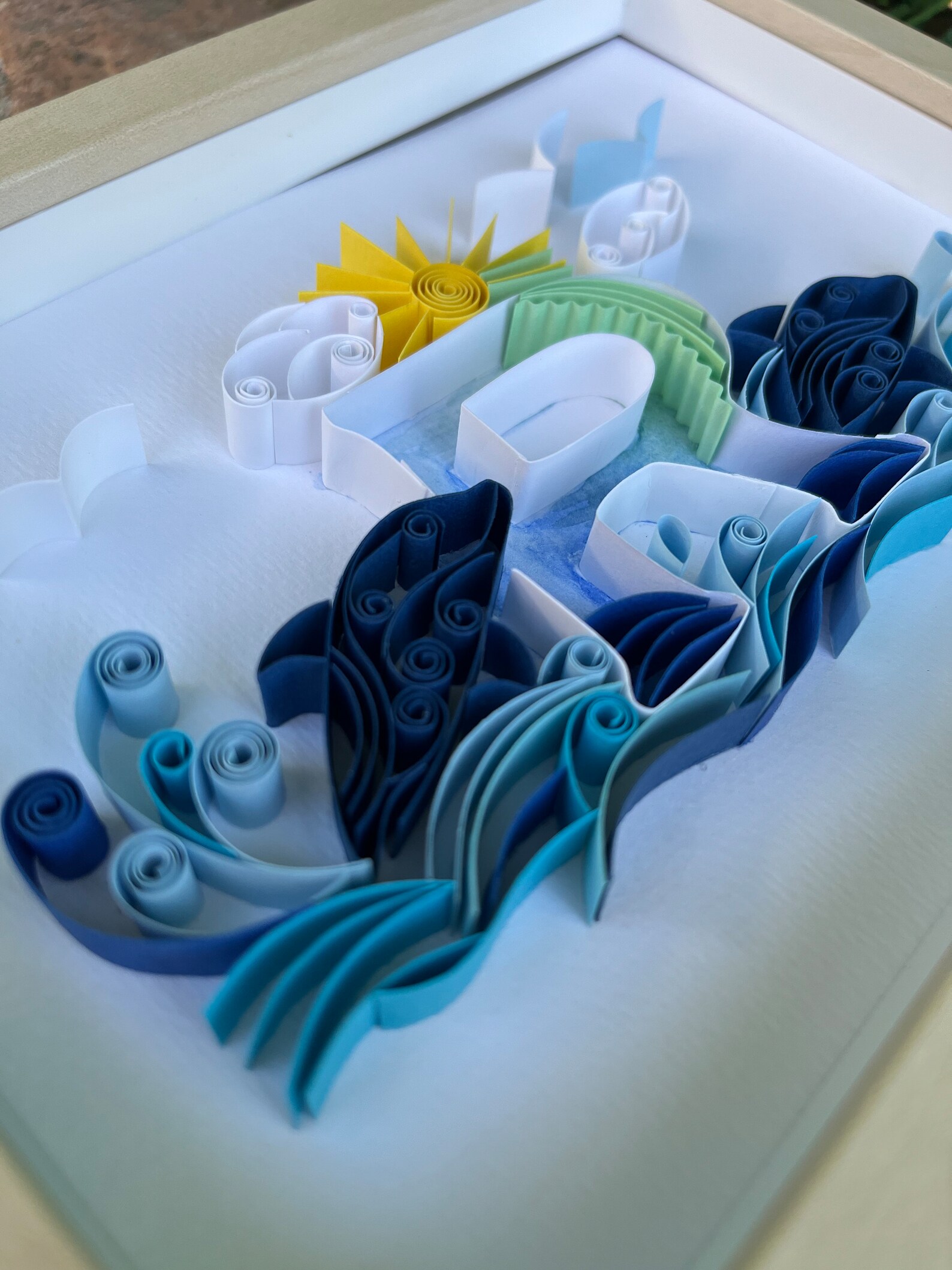 Quilling Ocean Design, Monogram Framed Paperart - Etsy