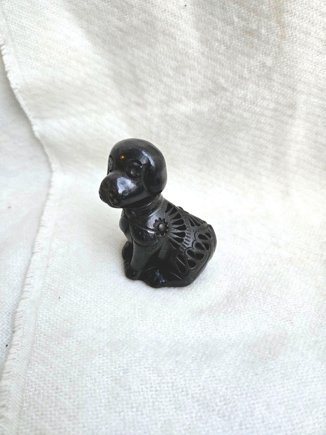 Oaxaca Pottery Puppy Dog Figurine Barro Negro Mexico Folk Art Sculpture ...