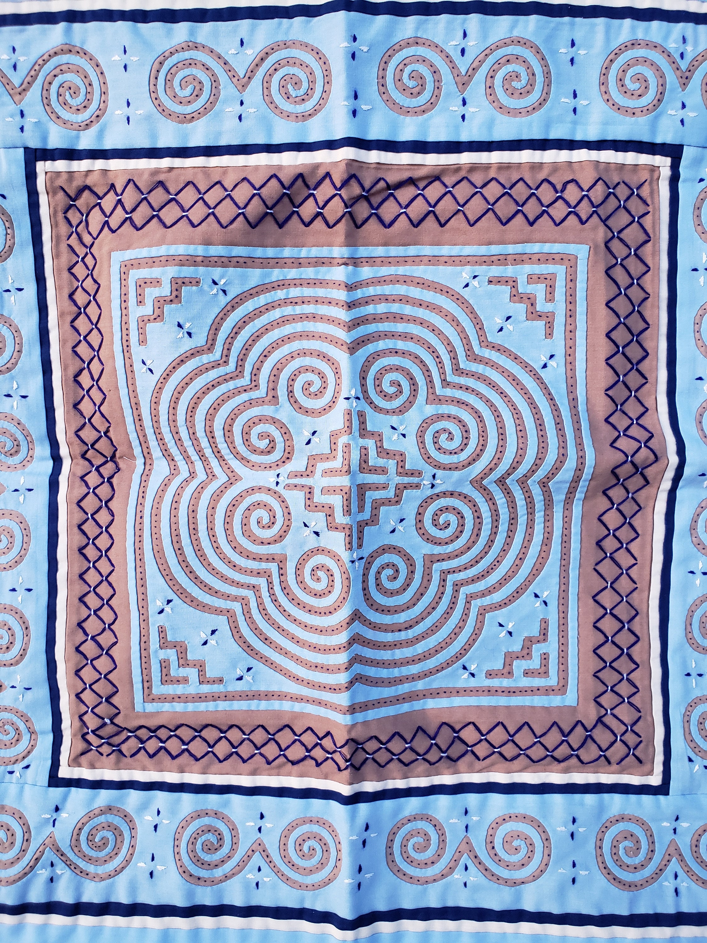 Hmong Paj Ntaub Flower Cloth Embroidery Quilt Square Wall Hanging ...