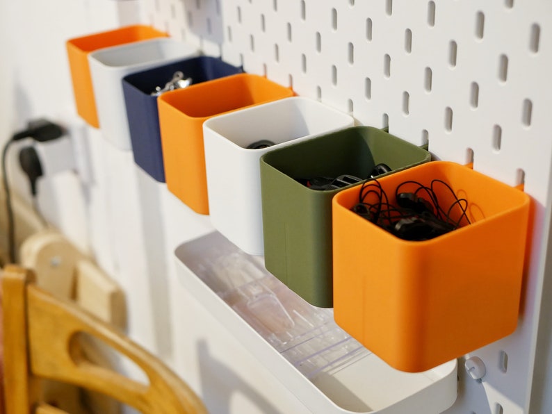Ikea Skadis Storage Bins Office Storage Useful 3d Printed - Etsy