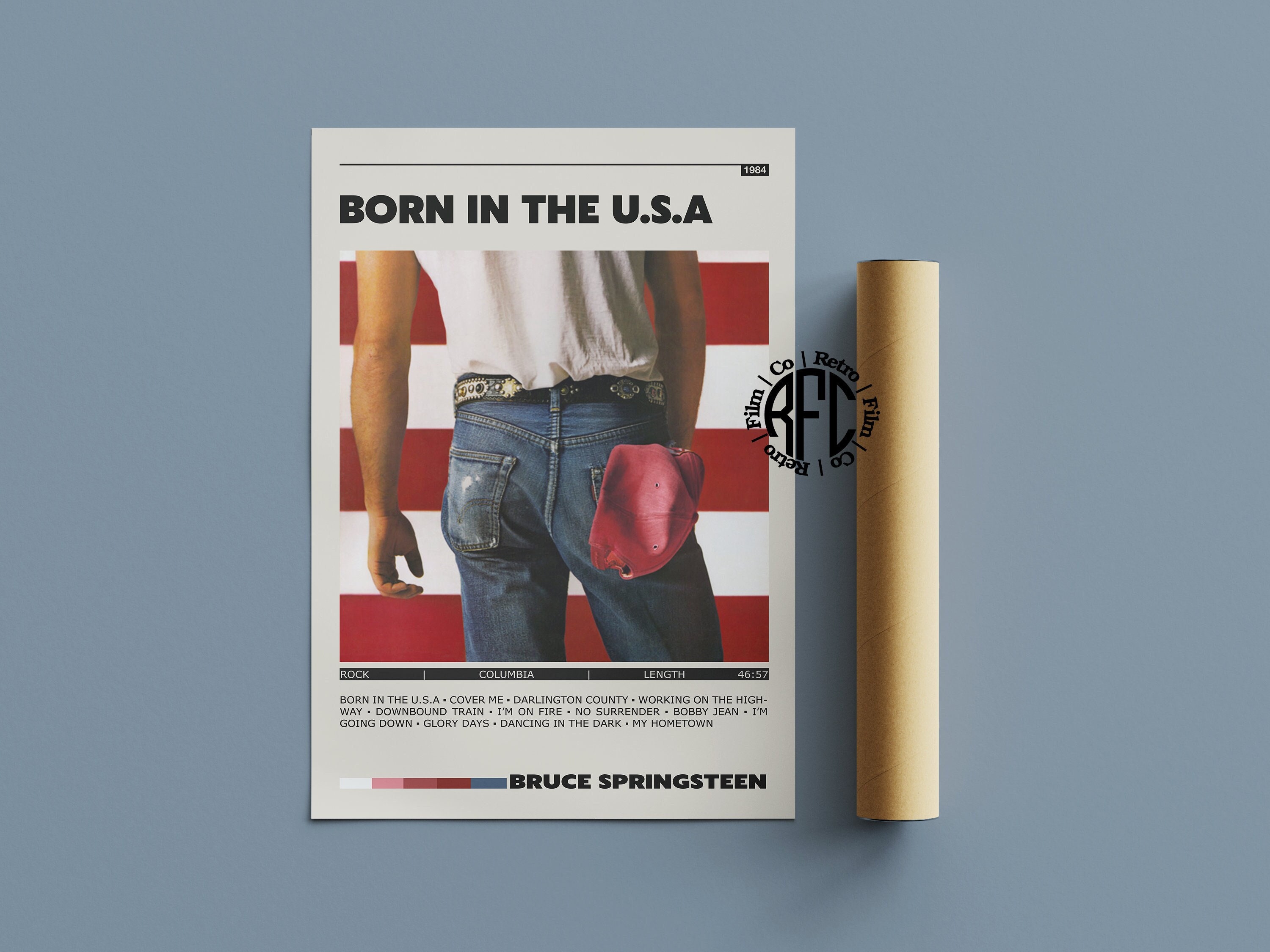 Bruce Springsteen Born In The USA Album Poster Print | Retro Album Poster
