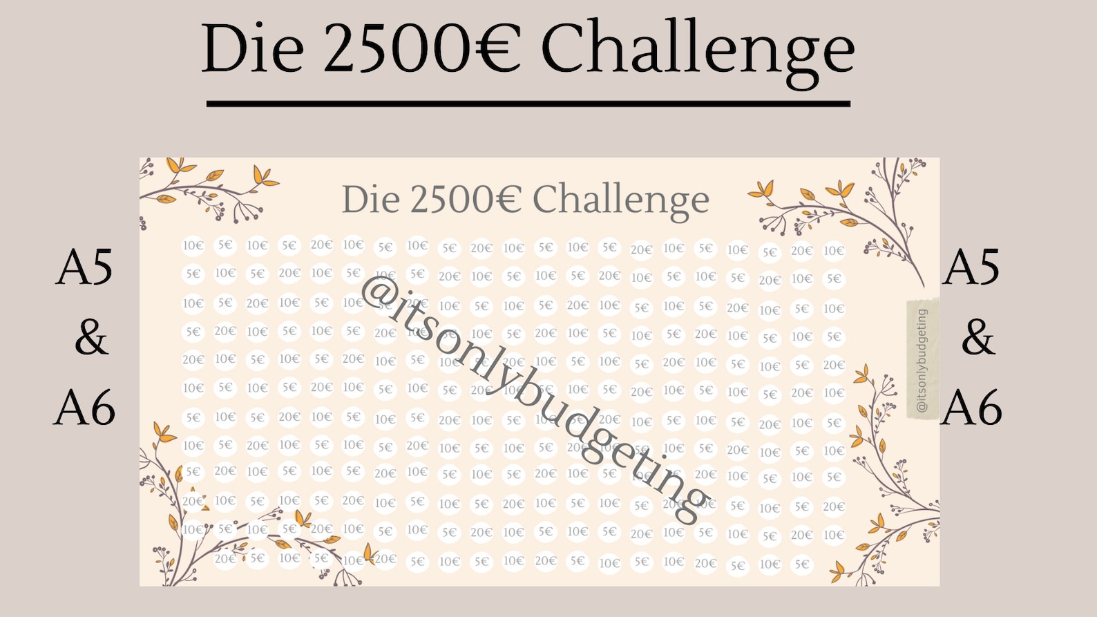 2500 Euro Challenge /sparchallenge/ Envelope - Etsy