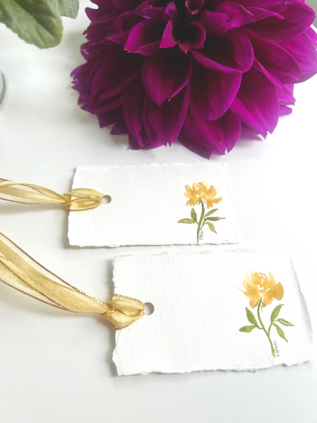 10 Floral Unique Hand Painted Tags for Gifts, Wedding Table Number ...