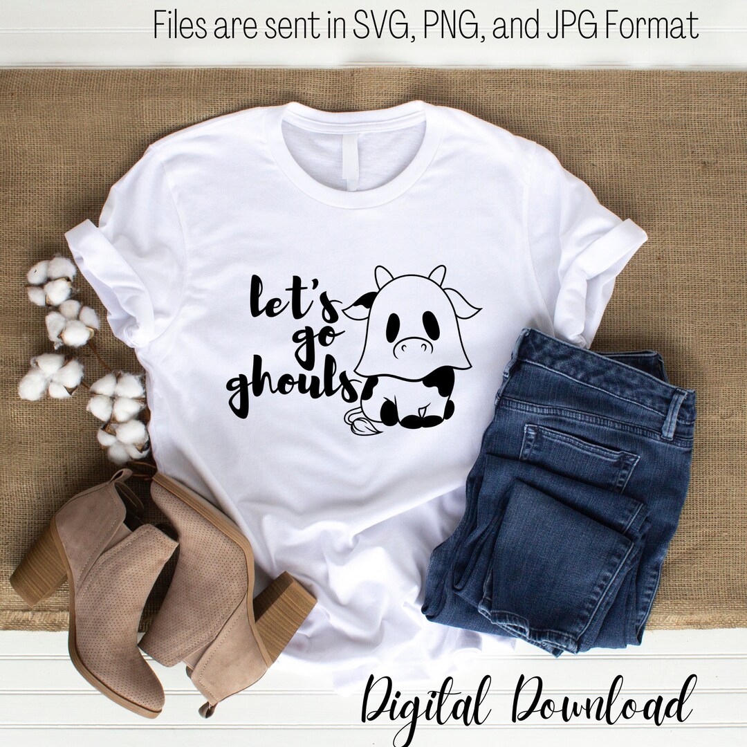 Let's Go Ghouls Shirt, Let's Go Ghouls SVG, Halloween Cow Shirt, Cow ...