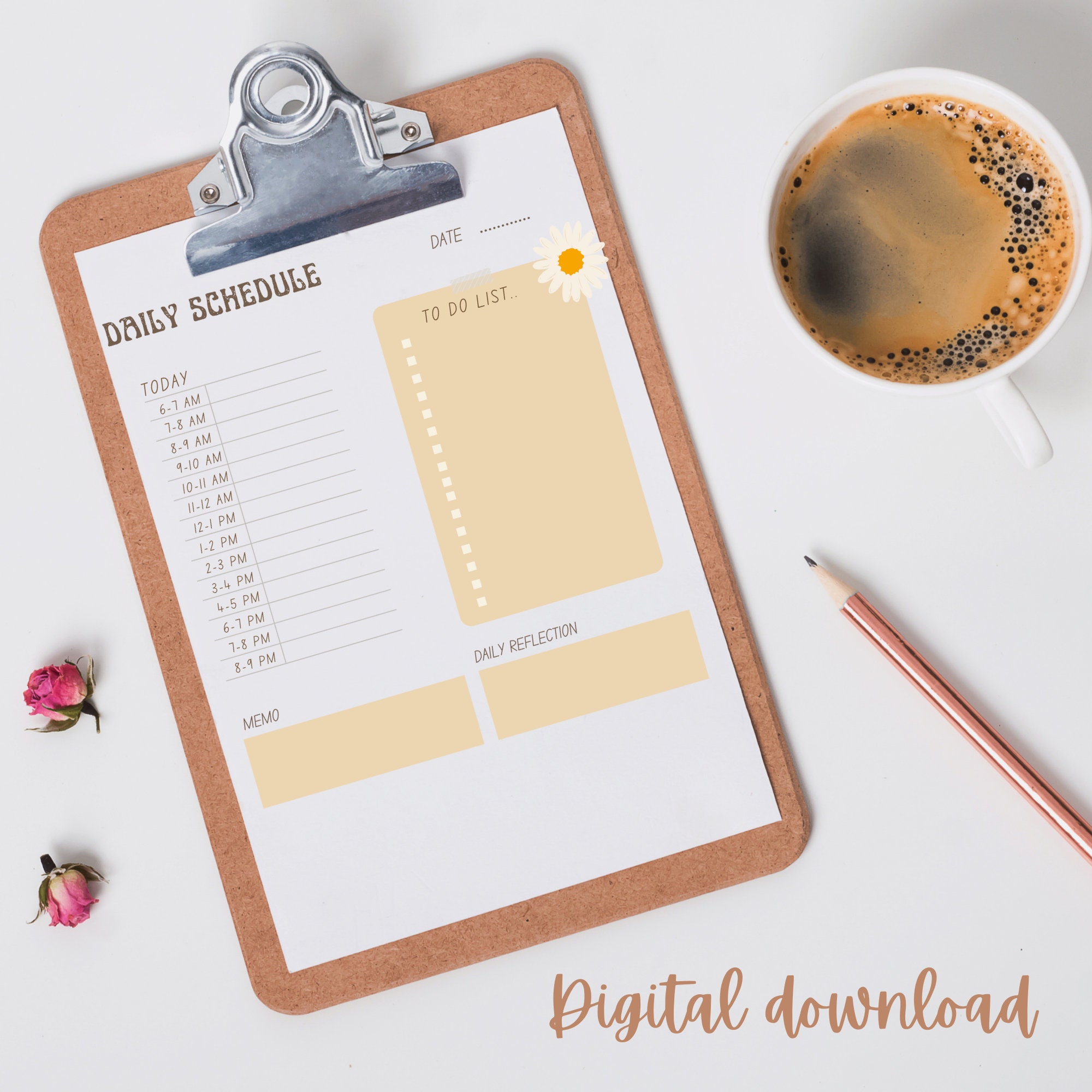 Daily Schedule, Digital Schedule, Customizable Schedule, To-do List ...