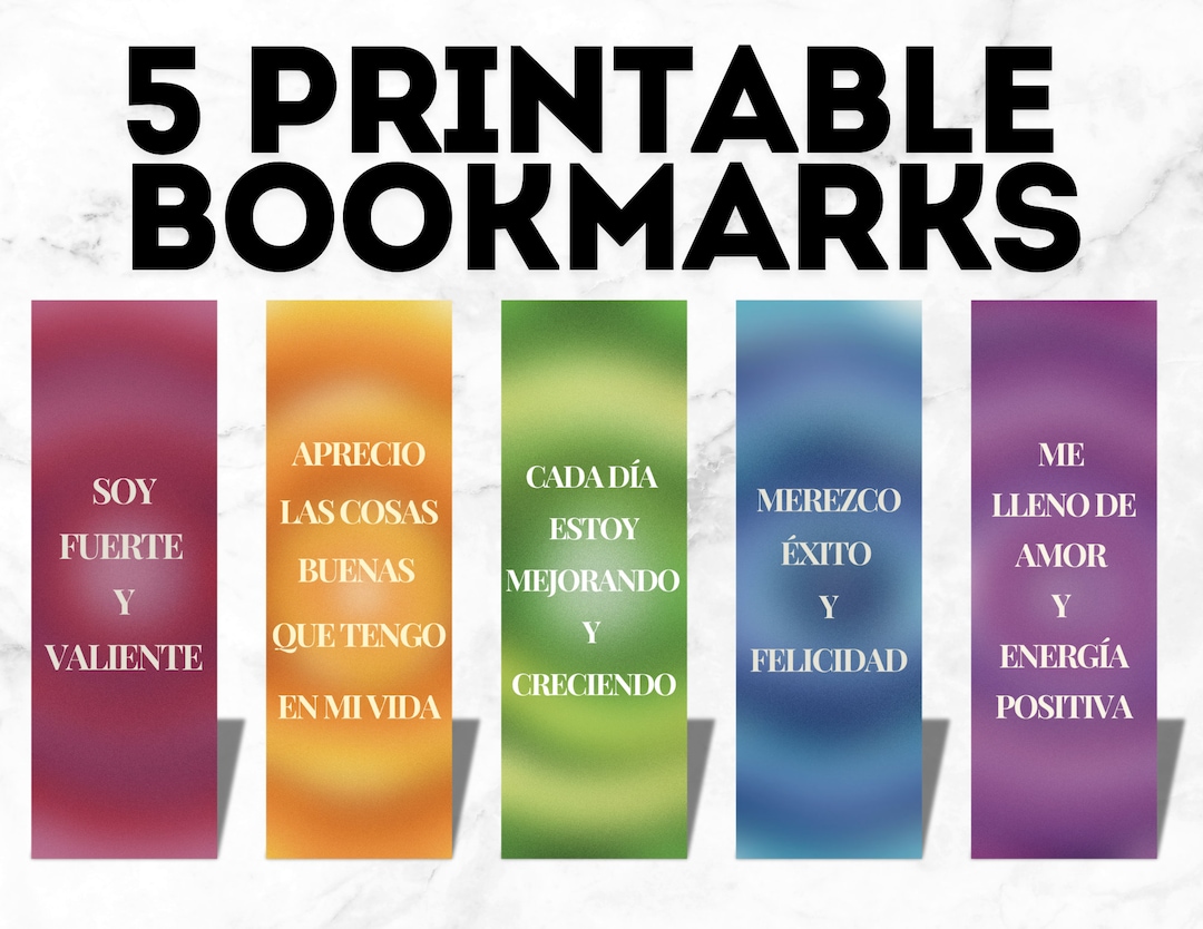 Imprimible Afirmaciones En Español Marcapáginas, Printable Spanish ...