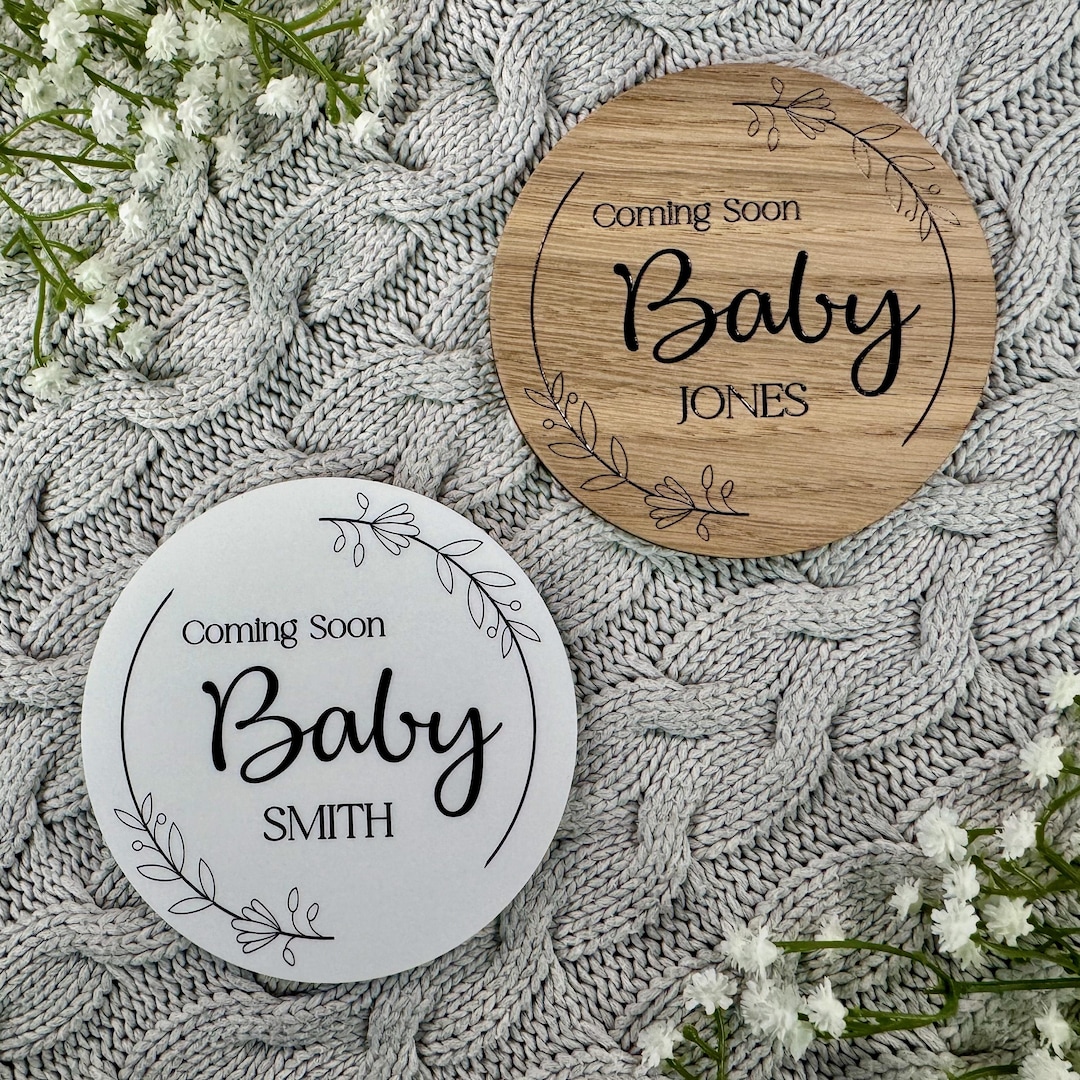 Personalised Baby Coming Soon Sign New Baby Announcement Pregnancy ...