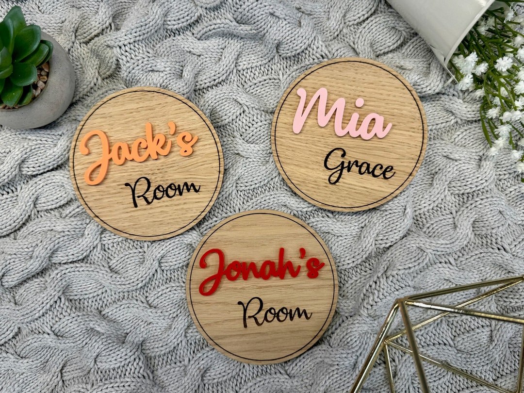 Bedroom Door Sign Personalised Wood Door Name Sign for Kids Bedroom ...