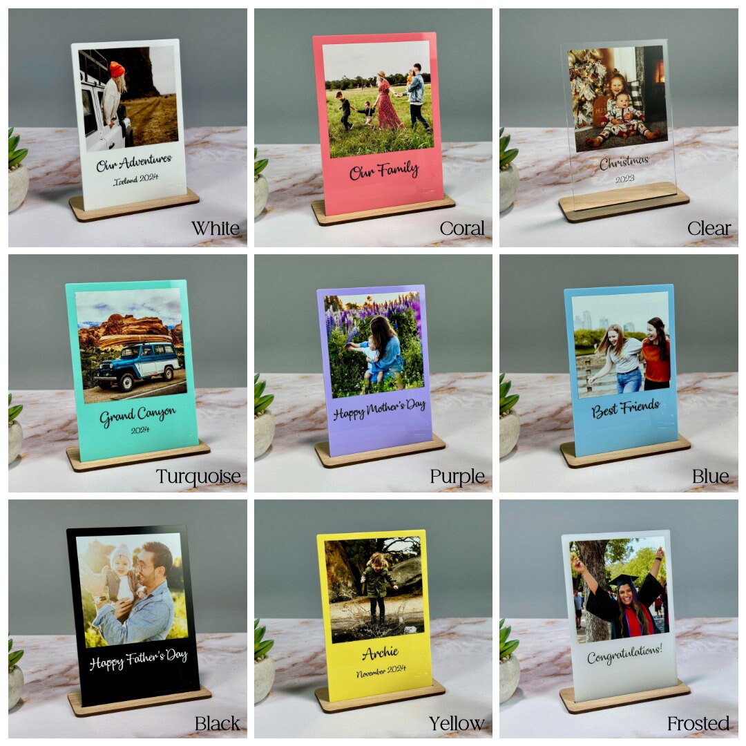 Personalised Photo Print Plaque With Stand | Custom Photo Frame First ...