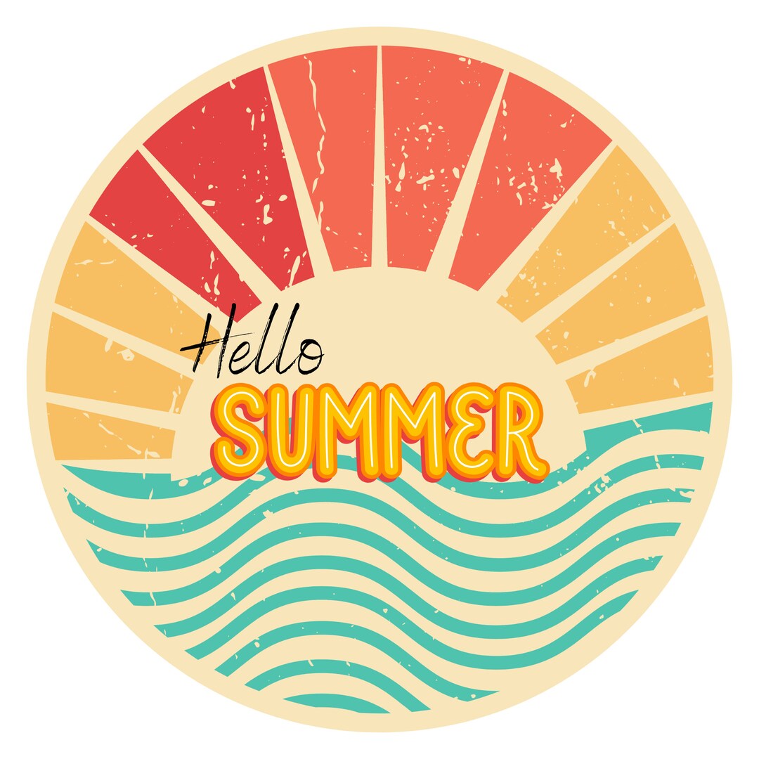 Hello Summer Png Digital Download Summer Png Sun Png Waves - Etsy