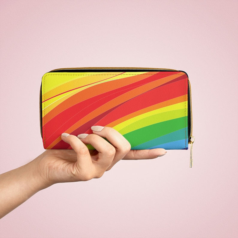 Rainbow Zipper Wallet - Etsy