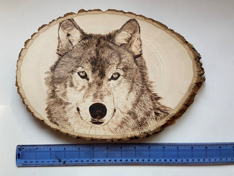 Wood Burned Wolf - Etsy