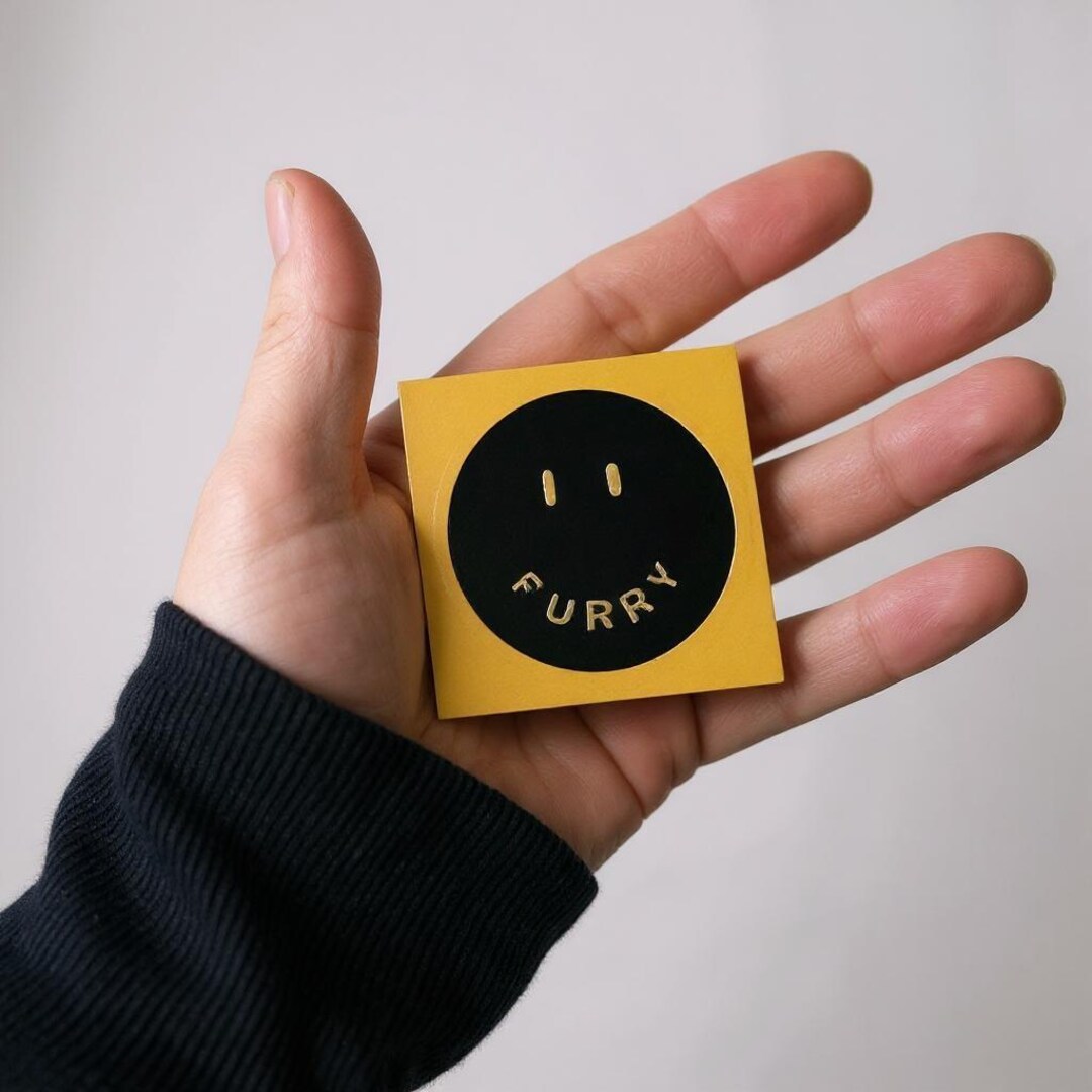 Round Smiley Face Sticker - Etsy