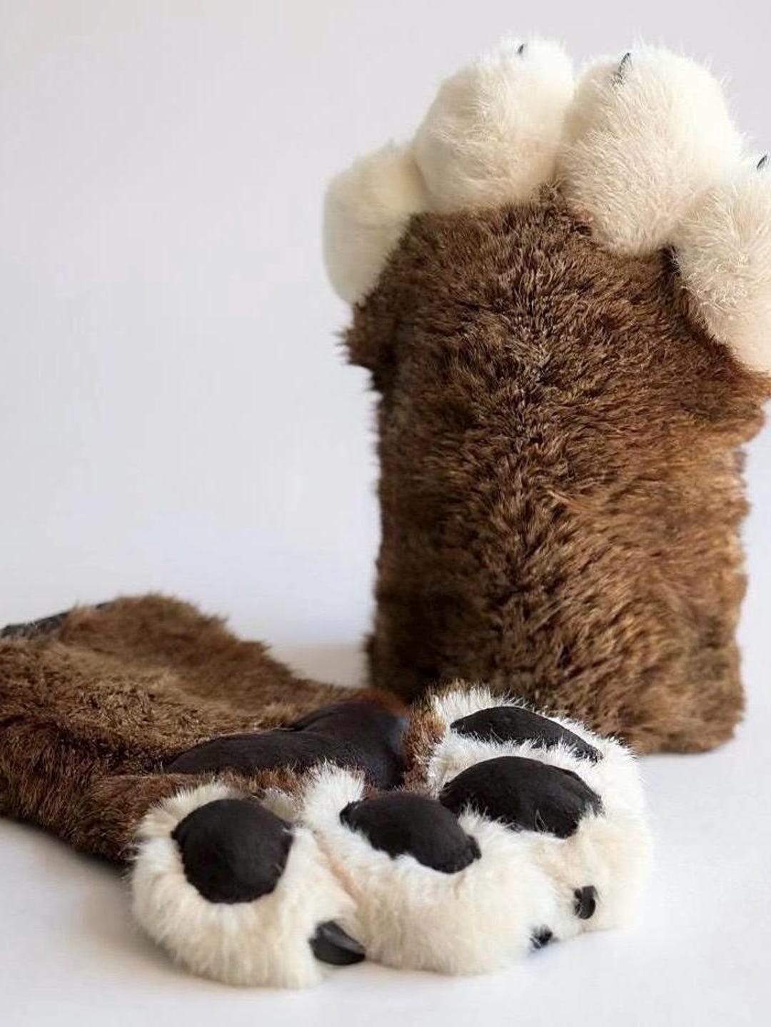 One-of-a-kind Faux Fur Paws With Resin Claws and Cozy Black Fleece ...