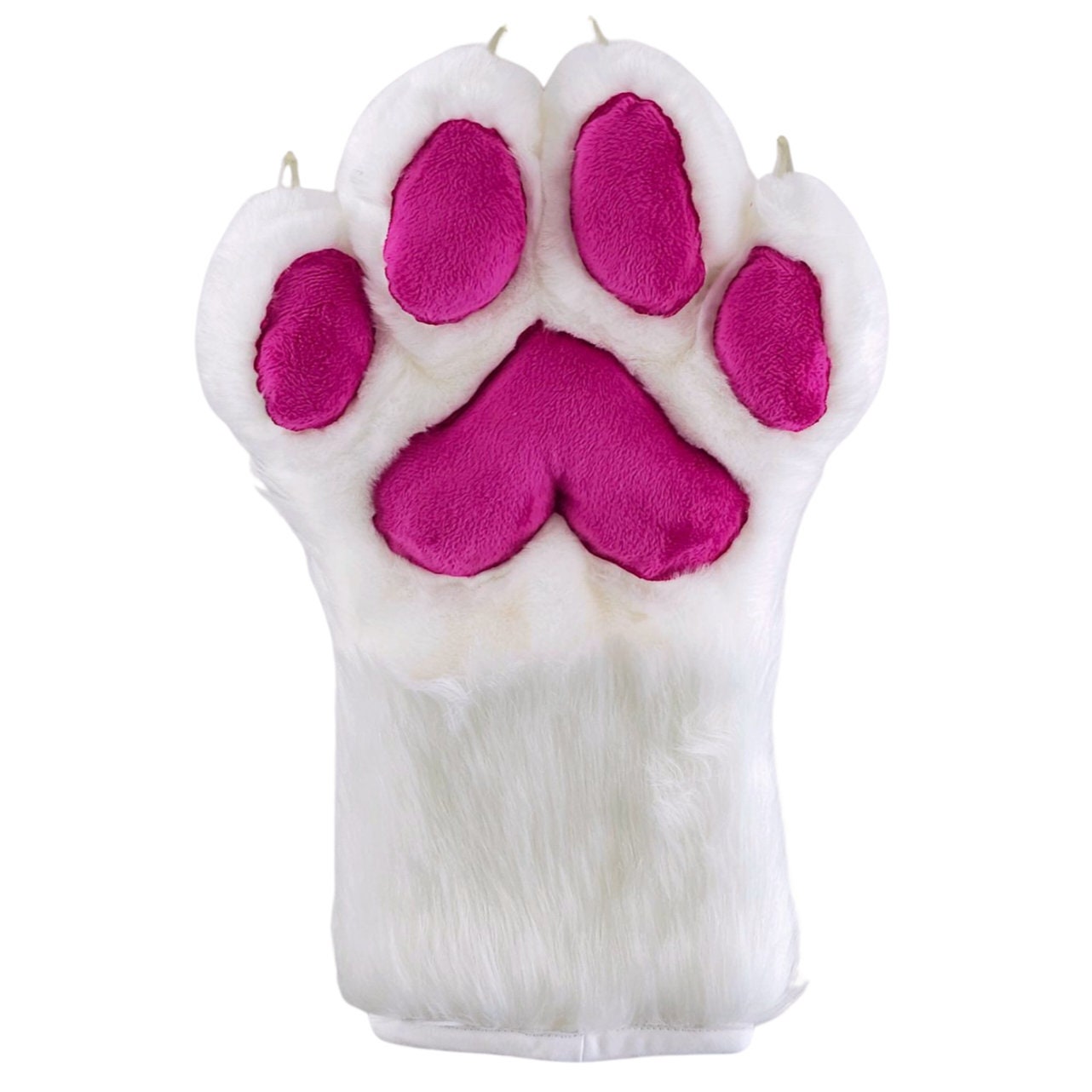 Purr-fectly Pawsome White Faux Fur Paw With Clear Resin Claw and Pink ...