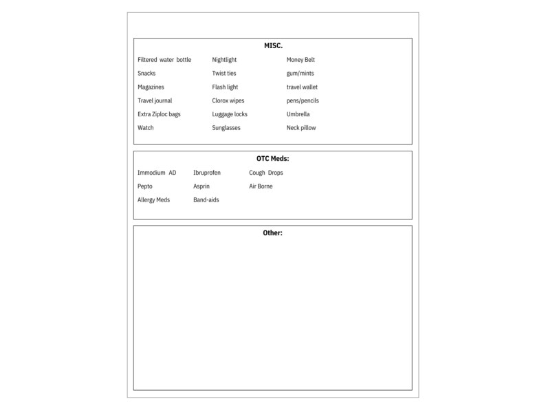 Master Packing List for Trips - Etsy